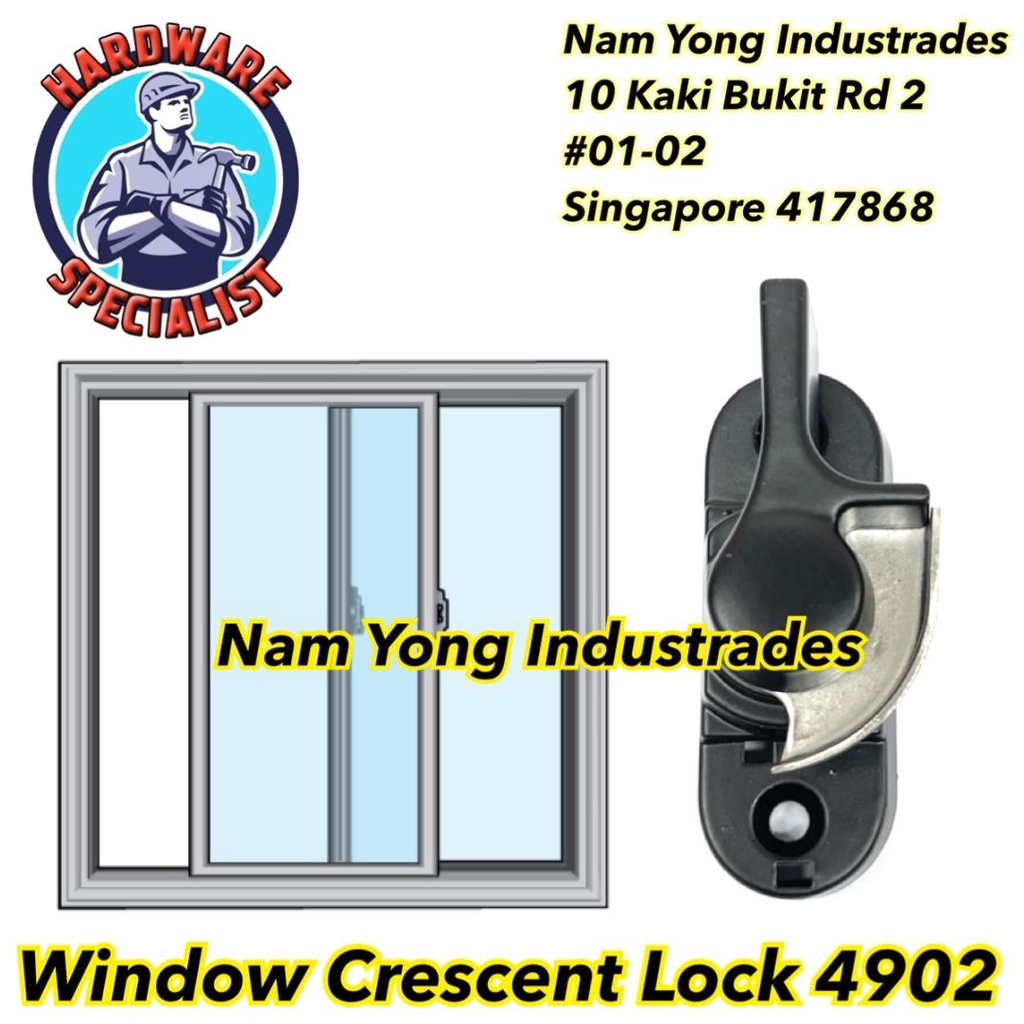 Hardware Specialist HDB Sliding Window Crescent Lock 4902 / Window lock ...