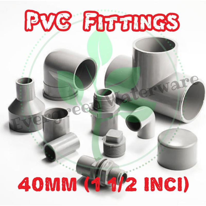 40MM (1 1/2") (1 1/2 Inci) PVC Fittings /PVC Pipe / Penyambung PVC ...