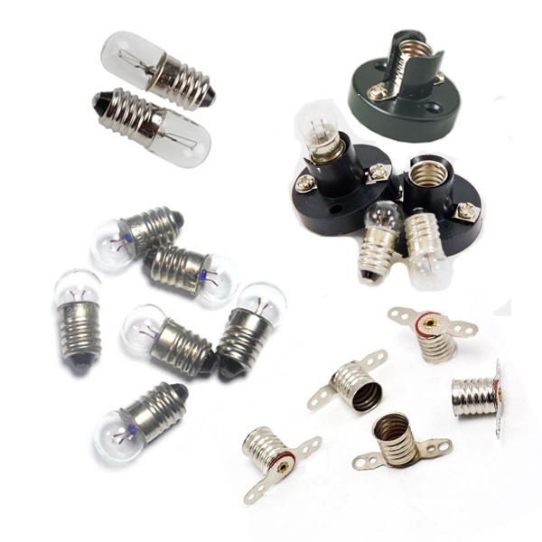 E10 Small DC Light Bulb (1.5V-12V), E10 Bulb Base Holder, E10 Bulb ...