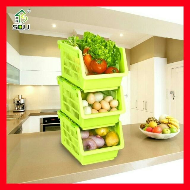 🍏🍎APPLE LADY 4 TIER FRUIT AND VEGETABLE KITCHEN RACK🍎🍏 | Shopee Malaysia