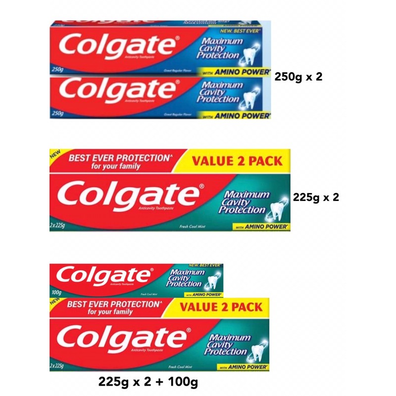 Colgate Toothpaste: [225gx2+100g]/(250gx2) | Shopee Malaysia