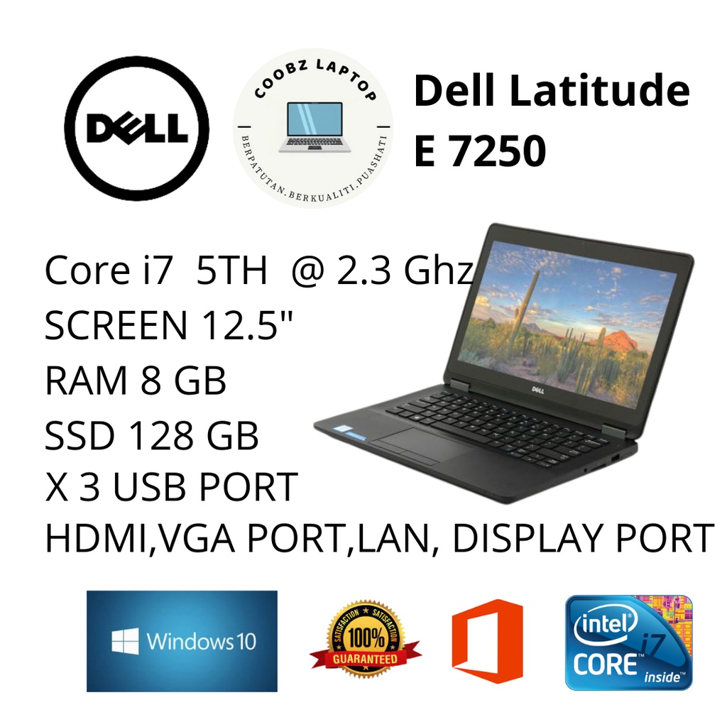 Dell 7250/I7 gen 5/Ram 8 GB/SSD 128GB | Shopee Malaysia