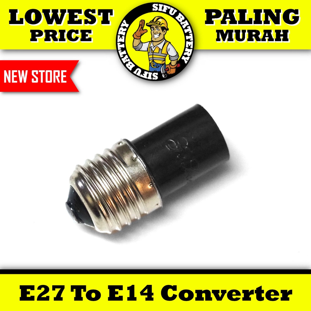 E27 to E14 Light Bulb Base Converter Adaptor E27 Male E14 Female LED ...
