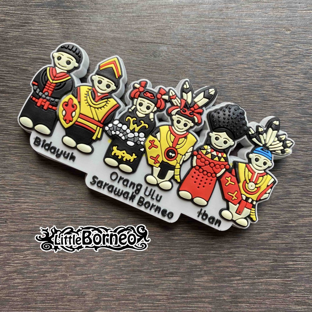 Tribes of Borneo Magnet - Sarawak and Sabah Ethnic Group - Traditional ...