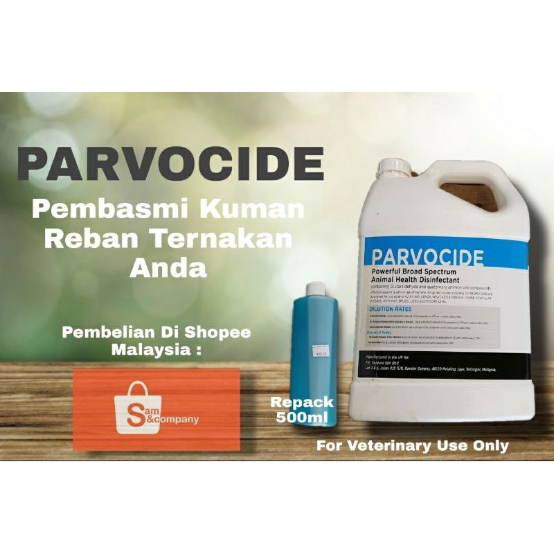 PARVOCIDE PEMBASMI KUMAN REBAN TERNAKAN/DESINFECTANTS (500ml - repack ...