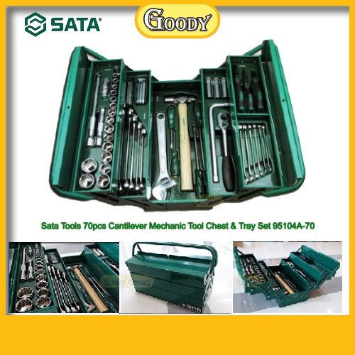 Sata Tools 70pcs Cantilever Mechanic Tool Chest & Tray Set 95104A-70 ...