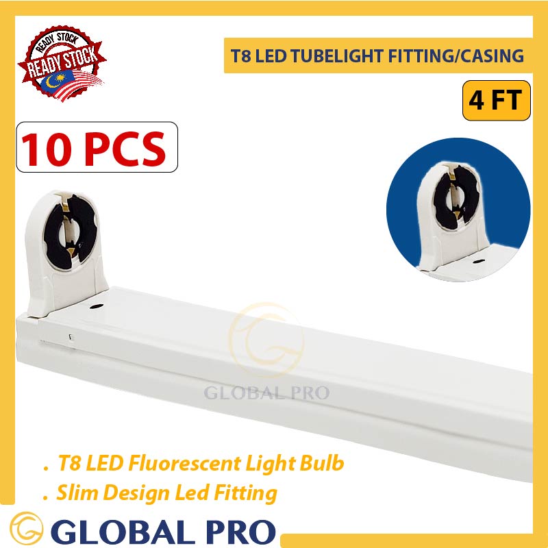 [10PCS] T8 4 FeetT LED Tube Fitting/Led Single Casing {Slim Design ...