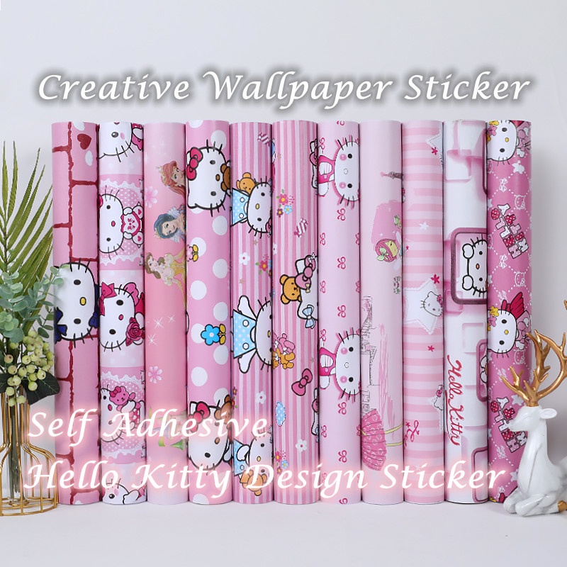 (45cmx10m) Hello Kitty Design Self Adhesive PVC Cartoon Kid Sticker ...