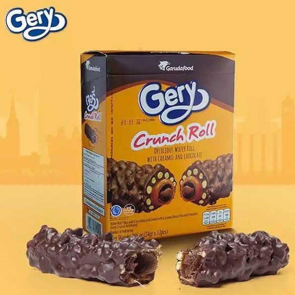 Gery Crunch Roll - Caramel & Chocolate & Vanilla Wafer Roll 288g ...