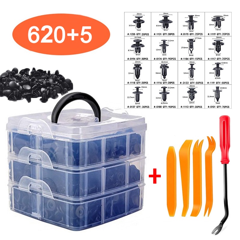 750pcs Mixed Auto Fastener Vehicle Car Bumper Clips Retainer Fastener ...