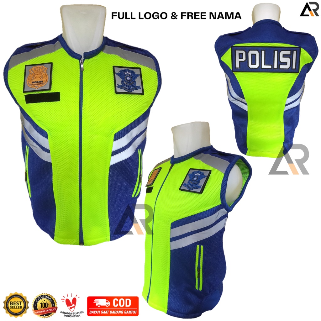 HIJAU Latest Thick Green Stabilo Blue Police/Provost/Polri Vest ...