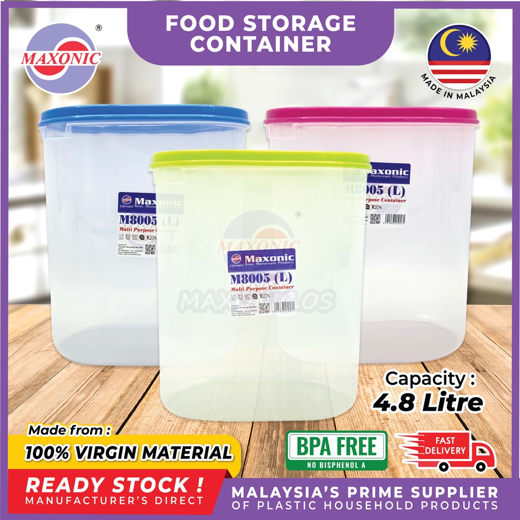 MAXONIC 4.8L LIFEWARE OVAL FOOD CONTAINER | BPA FREE MULTIPURPOSE FOOD ...