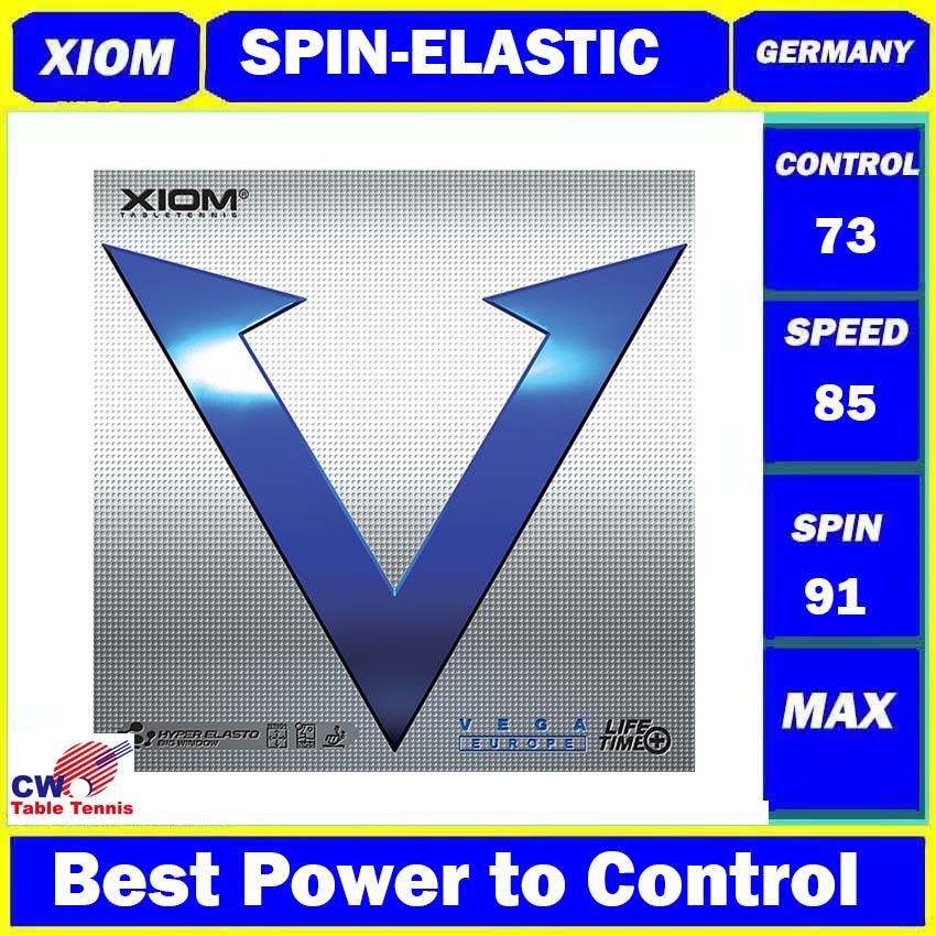 XIOM Vega Europe Max Table Tennis RUBBER Ping Pong GETAH SPIN ELASTIC Made In Germany ITTF ...