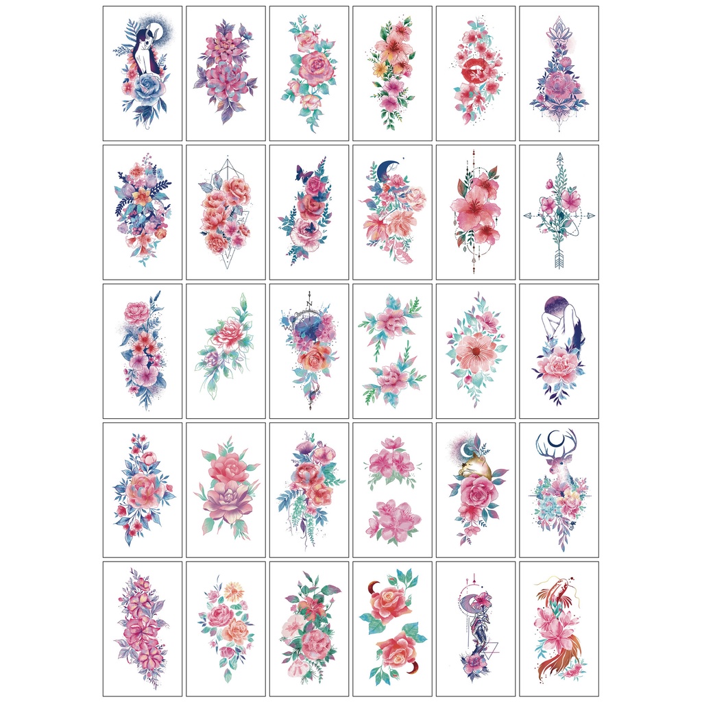 30pcs Waterproof Temporary Beautiful Chest And Shoulder Cute Sexy