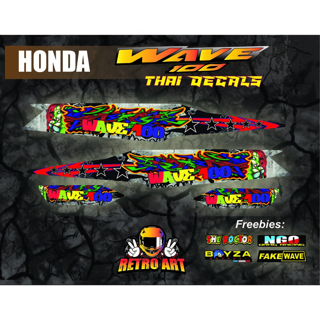 HONDA WAVE 100 thai decals vandal | Shopee Malaysia