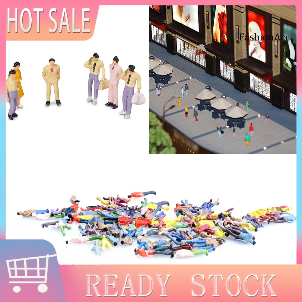 PKQ|100Pcs 1:100 Building Layout Painted Model People Figure Miniature ...