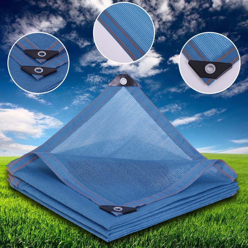 Blue Sun Shade Net Balcony Courtyard Sunscreen Heat Insulation Net ...