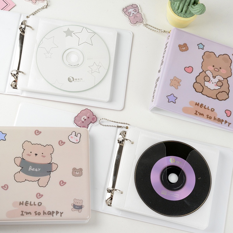 20Pocket KPOP CD Case Album DVD Storage Album Bear Slim Transparent PVC ...