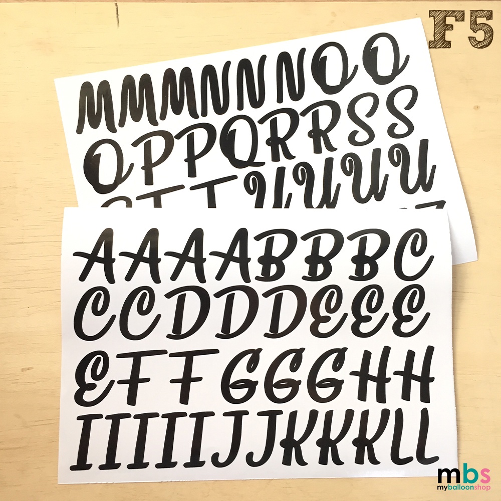 ABC Sticker Capital Letters Bubble Balloons Transparent Sticker ...