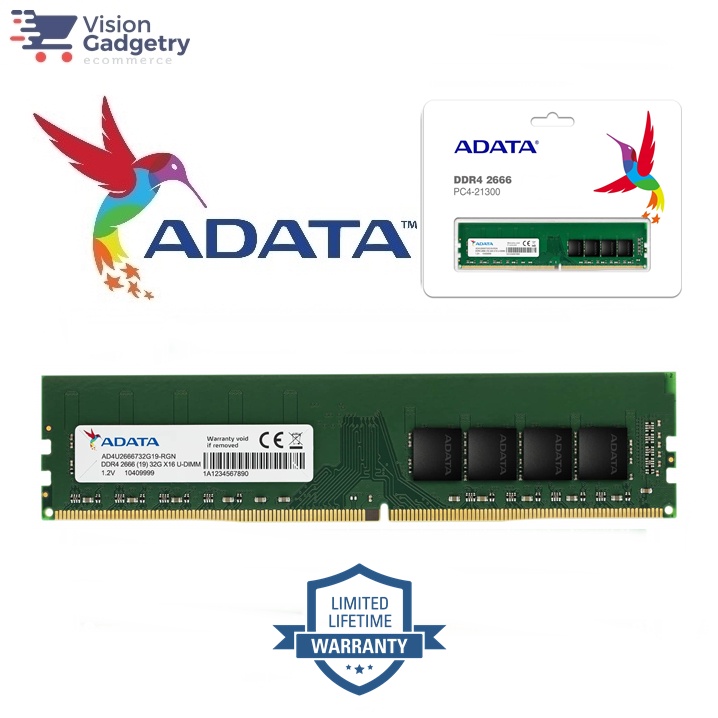 ADATA DDR4 U-Dimm Desktop PC RAM Memory 4GB 8GB 16GB 32GB 2400 / 2666 ...