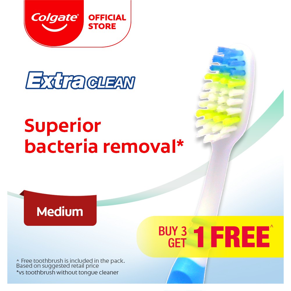 Colgate Extra Clean Toothbrush Medium (4's) [Value Pack] | Shopee Malaysia