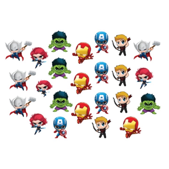 AVENGERS CHIBI cake topper cupcake topper deco paper birthday topper ...