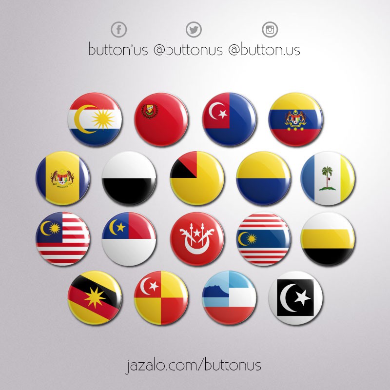 button'us Malaysian Flag Pin-back 58mm Button Badge - Lencana Butang ...
