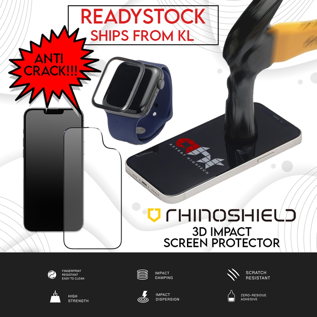RhinoShield Screen Protector for iP 15 and below & Watch 3D IMPACT SCREEN PROTECTOR Film ...
