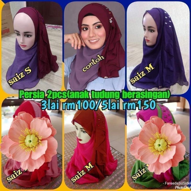 persia 2 pcs fareeda Tudung Fareeda | Shopee Malaysia