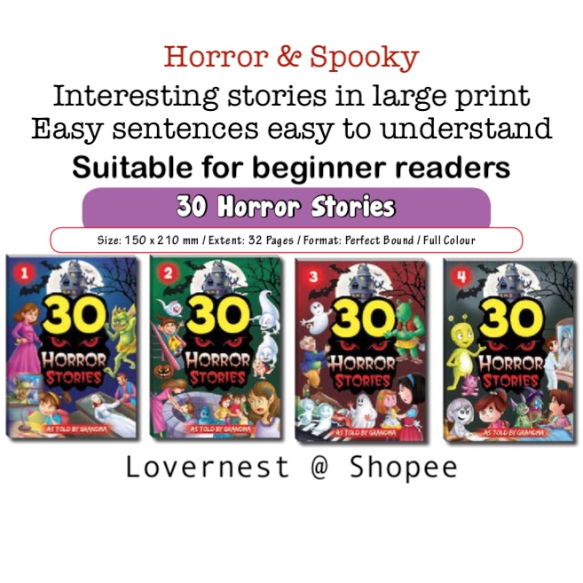 LOVERNEST 30 Horror Stories As Told by Grandma Ghost Story Book 少年恐怖故事书 ...