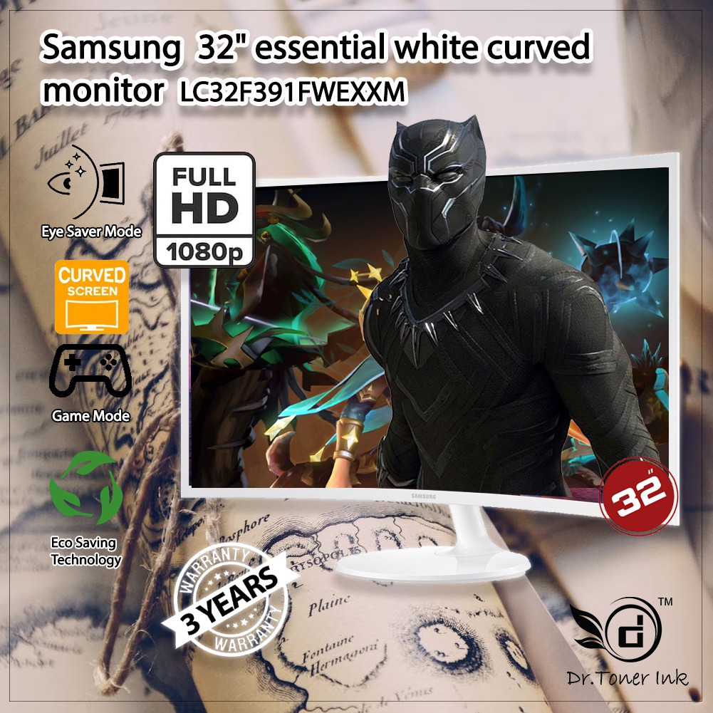 Samsung 32" essential white curved C32F391 monitor LC32F391FWEXXM By Dr ...