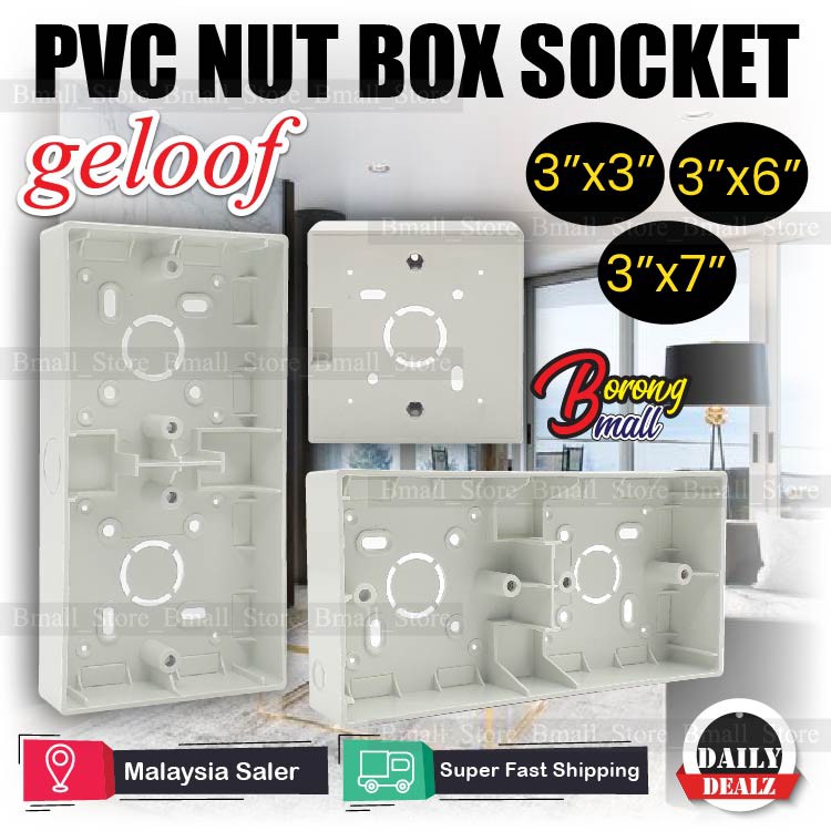 Geloof PVC Electrical Nut Box Switch Socket Single Double Base Cover ...