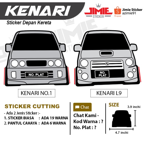 Sticker Kereta Perodua Kenari, Custom Warna dan Nombor Plate. | Shopee ...