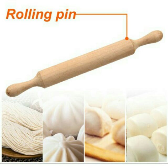 Penggelek Doh Penguli roti kayu Wooden Rolling Pin Dough Roller Solid ...