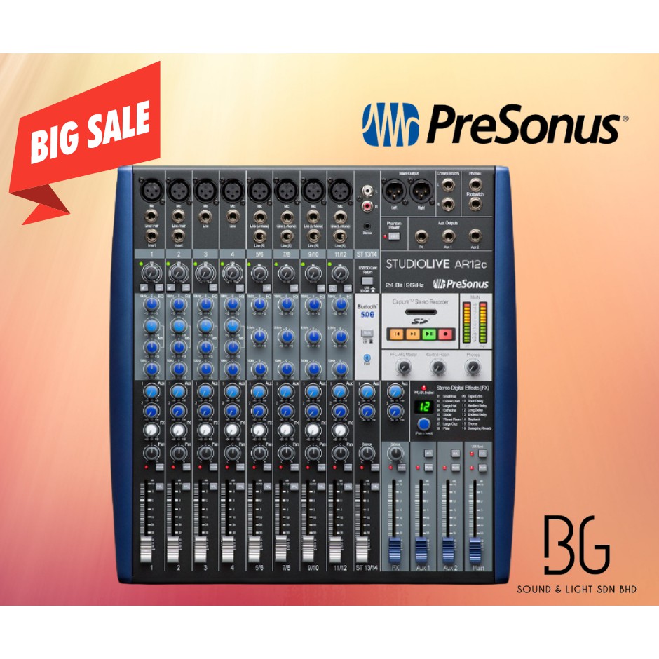 PRESONUS STUDIOLIVE AR12C 12-channel USB-C™ Compatible Audio Interface ...