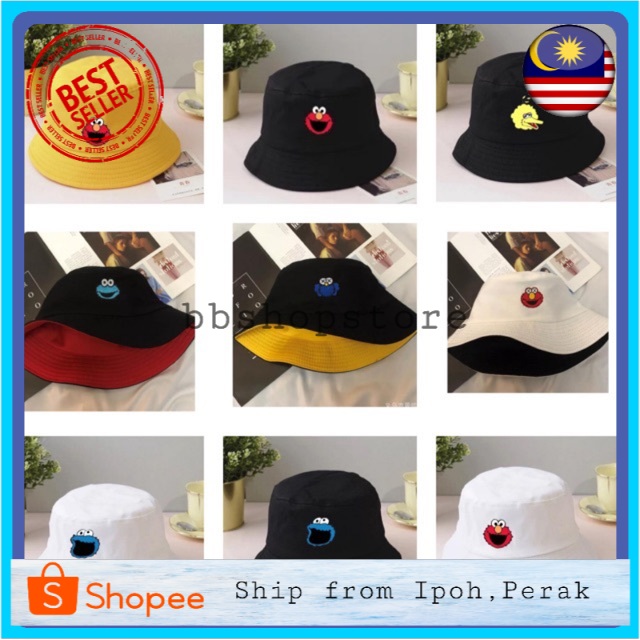 [Readystock] Elmo / Sesame Street bucket hat topi trend topi viral topi ...