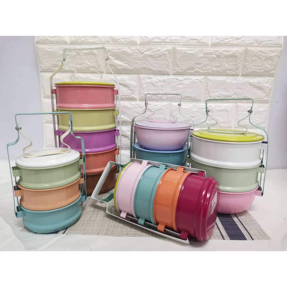Color Food Carrier W/Cover 带盖彩色食品盒搪瓷 | Shopee Malaysia