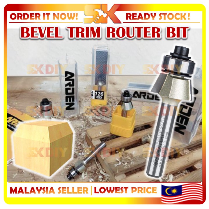 🇲🇾ARDEN Router Bit - Bevel Trim Bit ( #123 / #124 / #125 / #126 / #127 ...