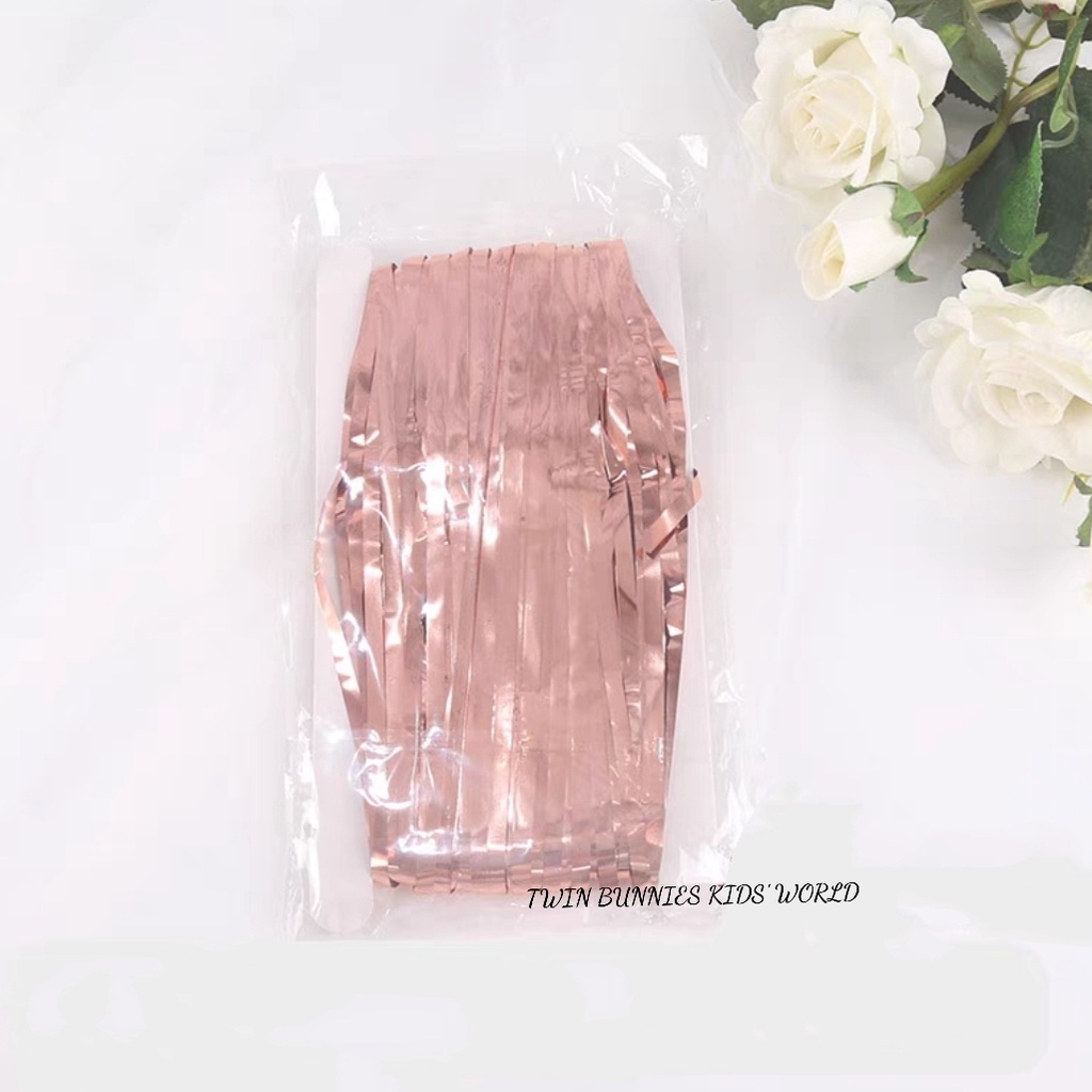 TB 1m x 2m Metallic Foil Rain Curtain Birthday Wedding Decoration Wall ...