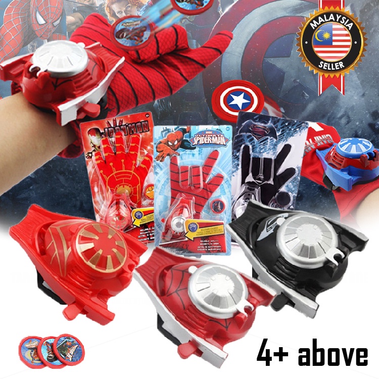 Superheroes Glove Launcher Toys Disc Shooter Wrist Blaster Transmitter ...
