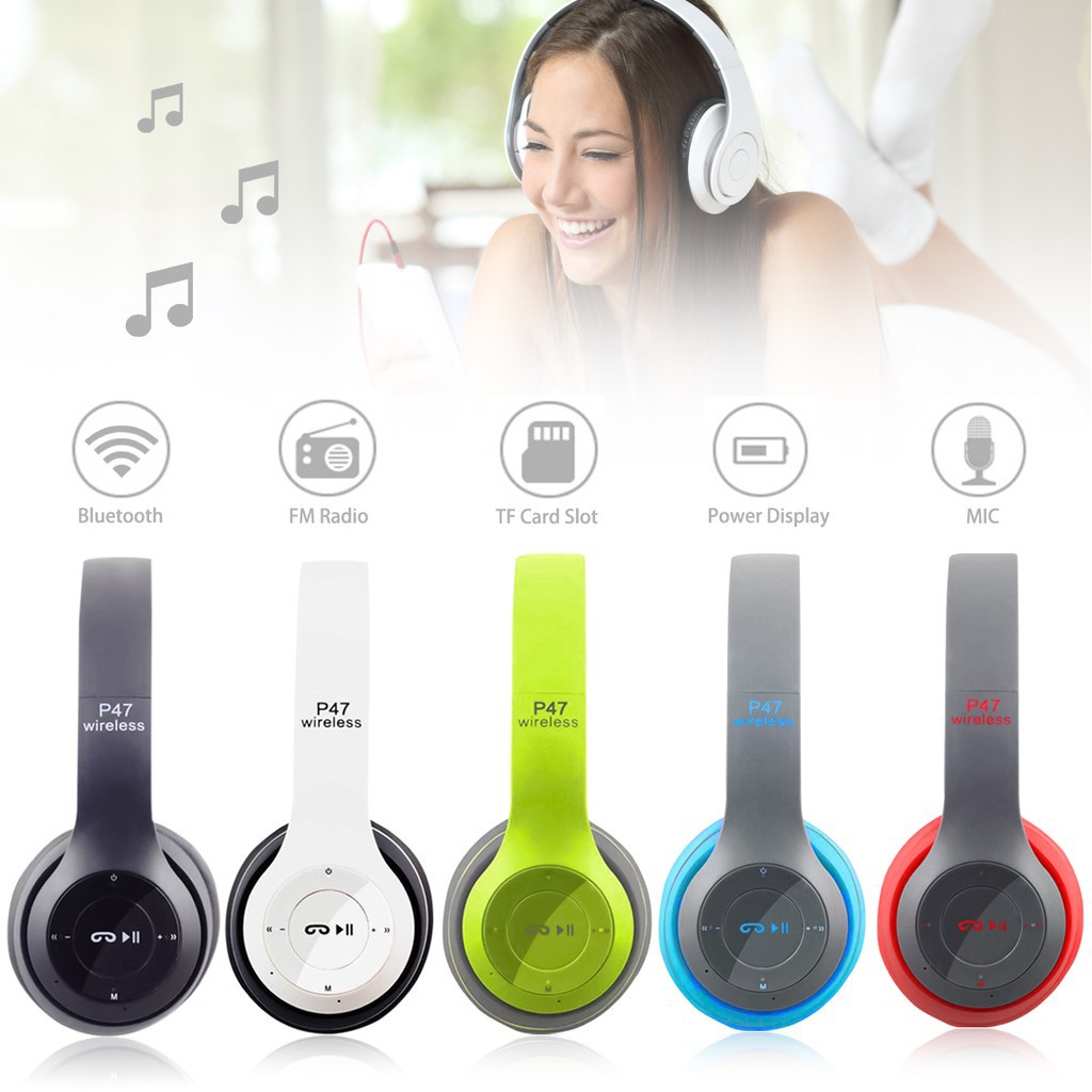 #Readystock P47 Wireless Bluetooth Headphones P47 Fon Kepala Bluetooth ...