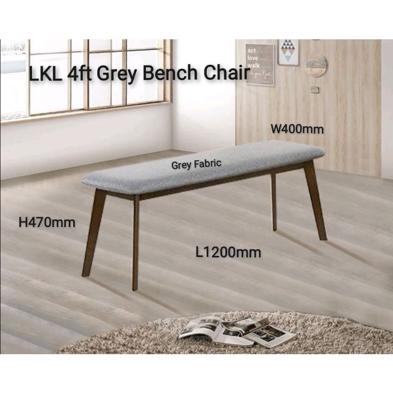 LkL 4Ft Grey Bench Chait | Shopee Malaysia