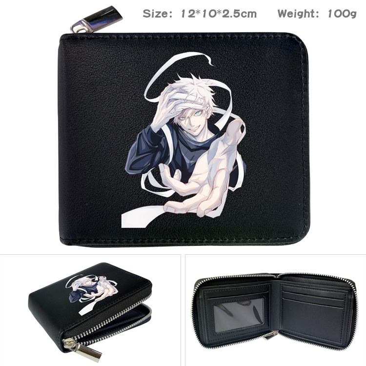Jujutsu Kaisen Gojo Satoru Black Simple Casual Student Short Wallet Boy ...