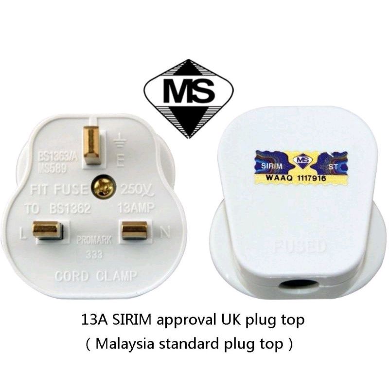 E452 UK13 Sirim Plug Top Three-Pin Plug With Sirim{1Pcs} | Shopee Malaysia