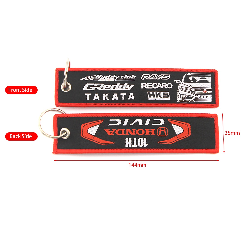 Mugen STI Bride Nylon Car Key Ring For Jazz Fit GK5 Civic CRV Type R ...