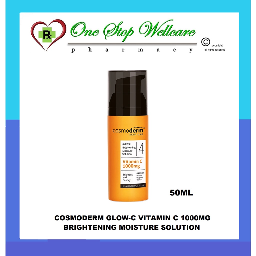COSMODERM GLOW-C VITAMIN C (CLEANSER 120ML / TONER 100ML/ MOISTURIZER ...