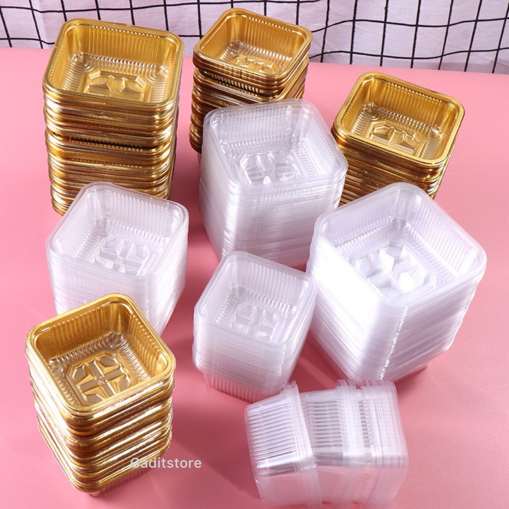 (50pcs/pkt) Food Grade Transparent Plastic Mooncake Packing Tray 50g ...
