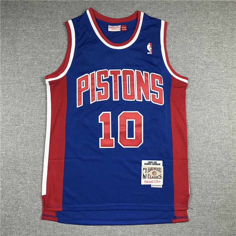 new NBA men’s Detroit Pistons #10 Dennis Rodman retro embroidery ...