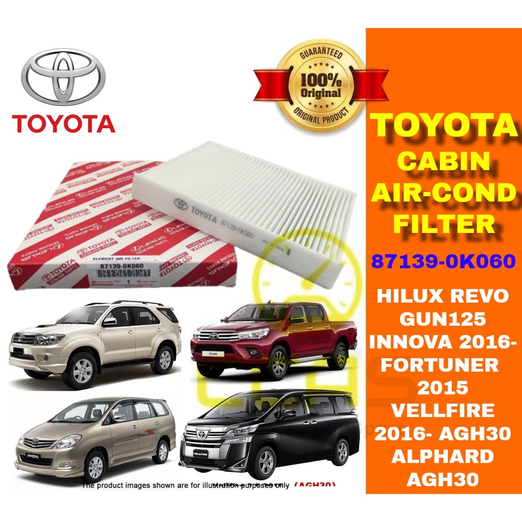 CABIN AIR COND FILTER TOYOTA HILUX REVO GUN125 INNOVA FORTUNER VELLFIRE ...