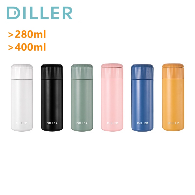 Diller Vacuum Flask Thermos Water Bottle 304 Stainless Steel Leakproof Flask For Drinking (280ml ...